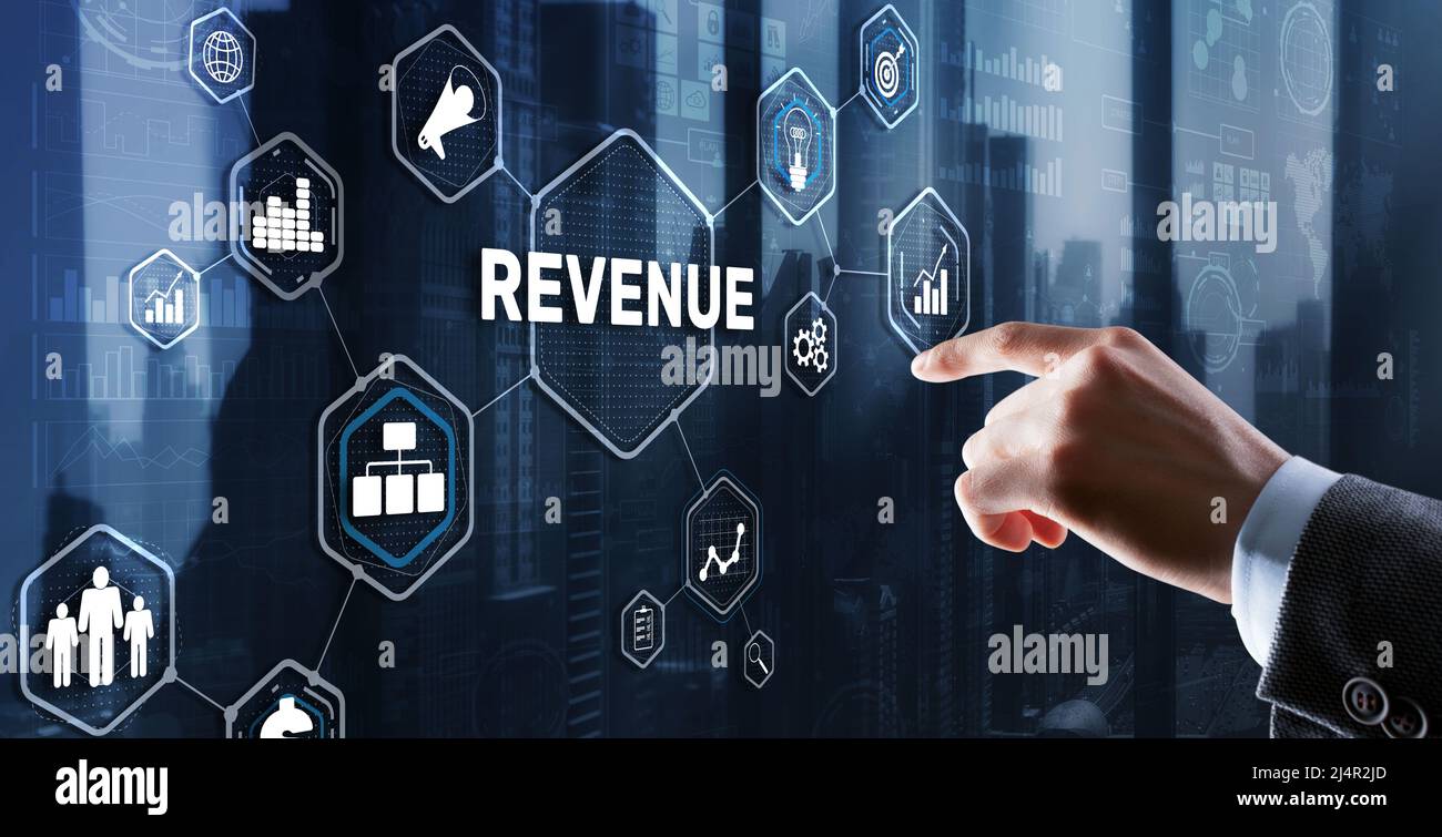 Revenue. Raising income concept. The businessman plans to increase his ...