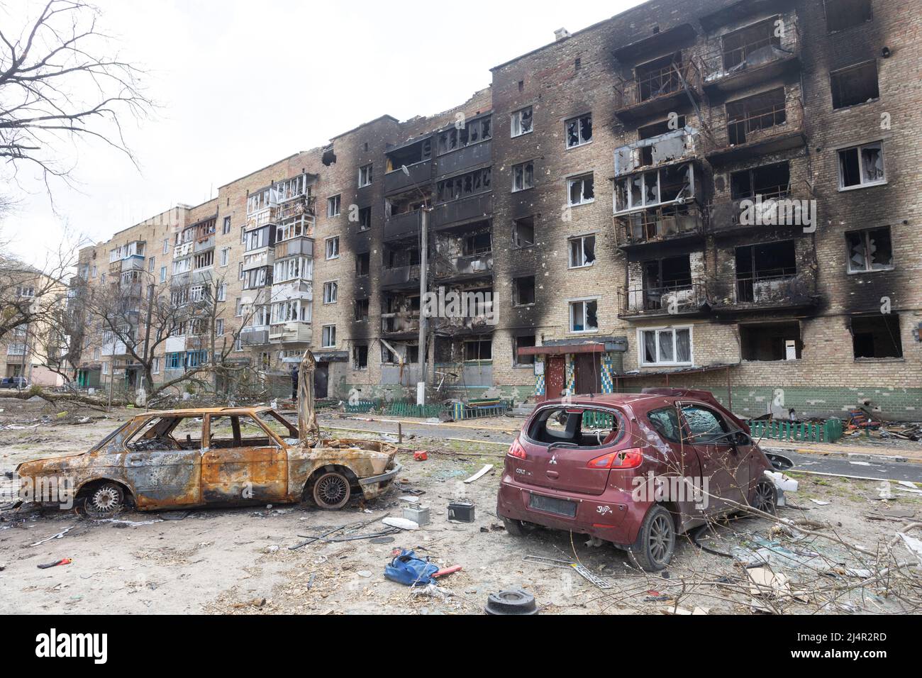 Irpen city, Ukraine, April 11, 2022. War of Russia against Ukraine ...