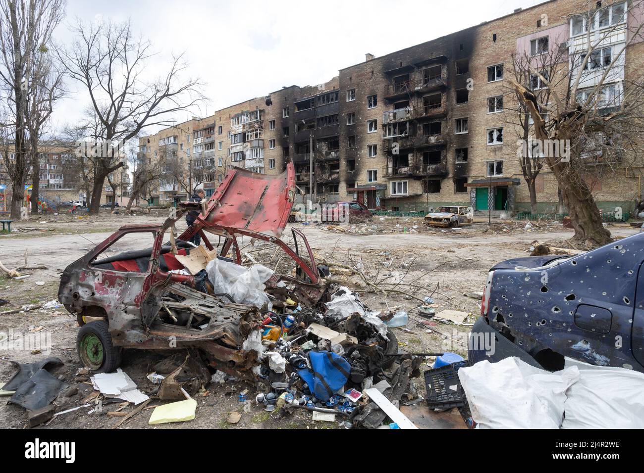 Irpen city, Ukraine, April 11, 2022. War of Russia against Ukraine ...