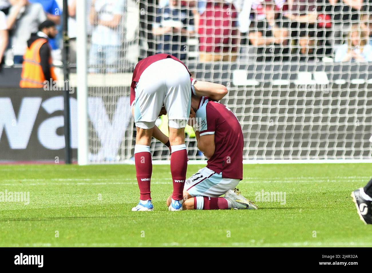 LONDON, UK. APR 17TH Nikola Vlasic of West Ham crying after Ashley ...