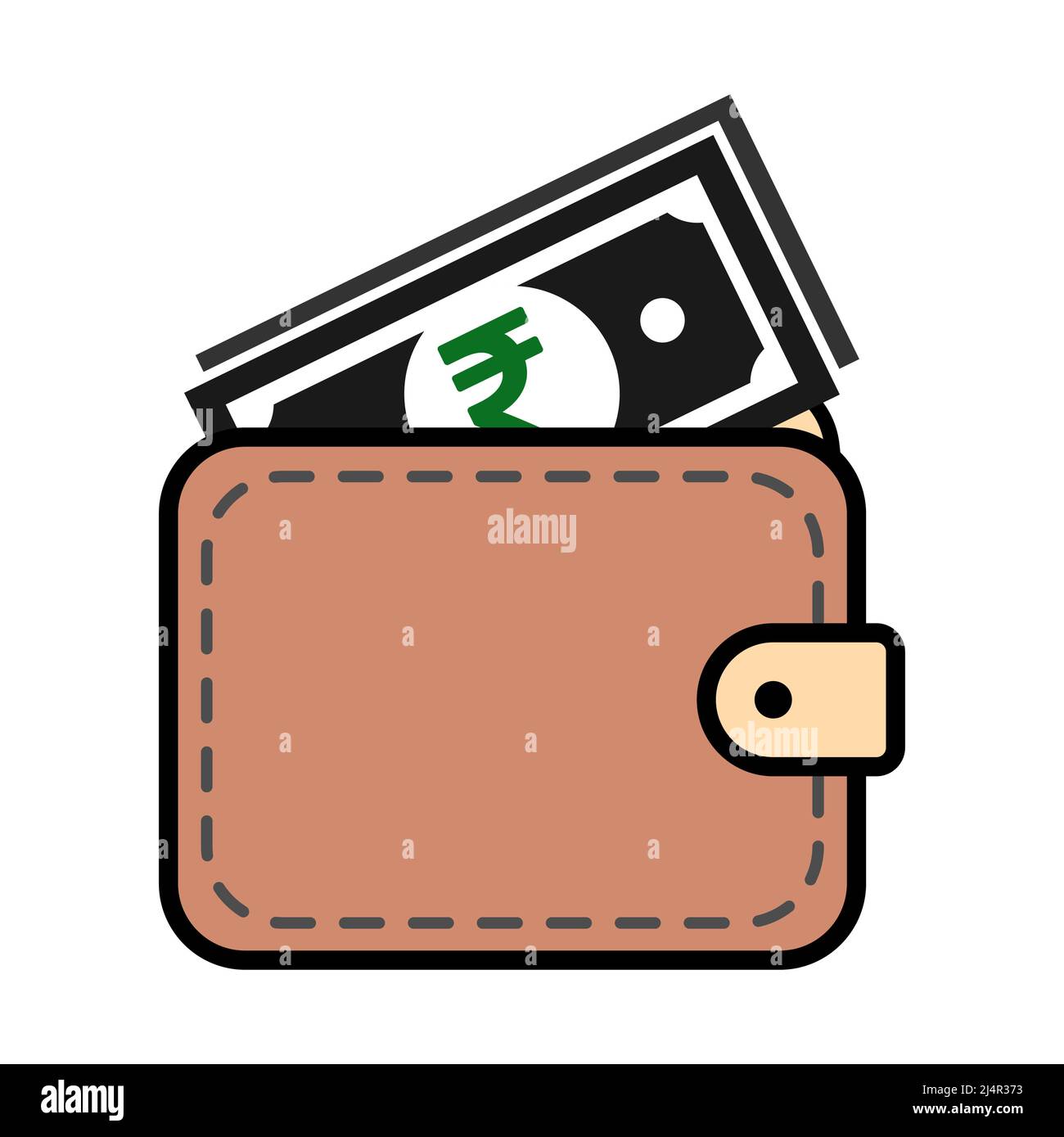 Wallet rupee icon, finance flat symbol, economy deposit cash vector ...