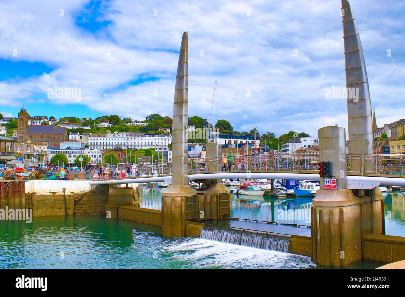 The seaside town of Torquay on the English Riviera in Devon England UK ...