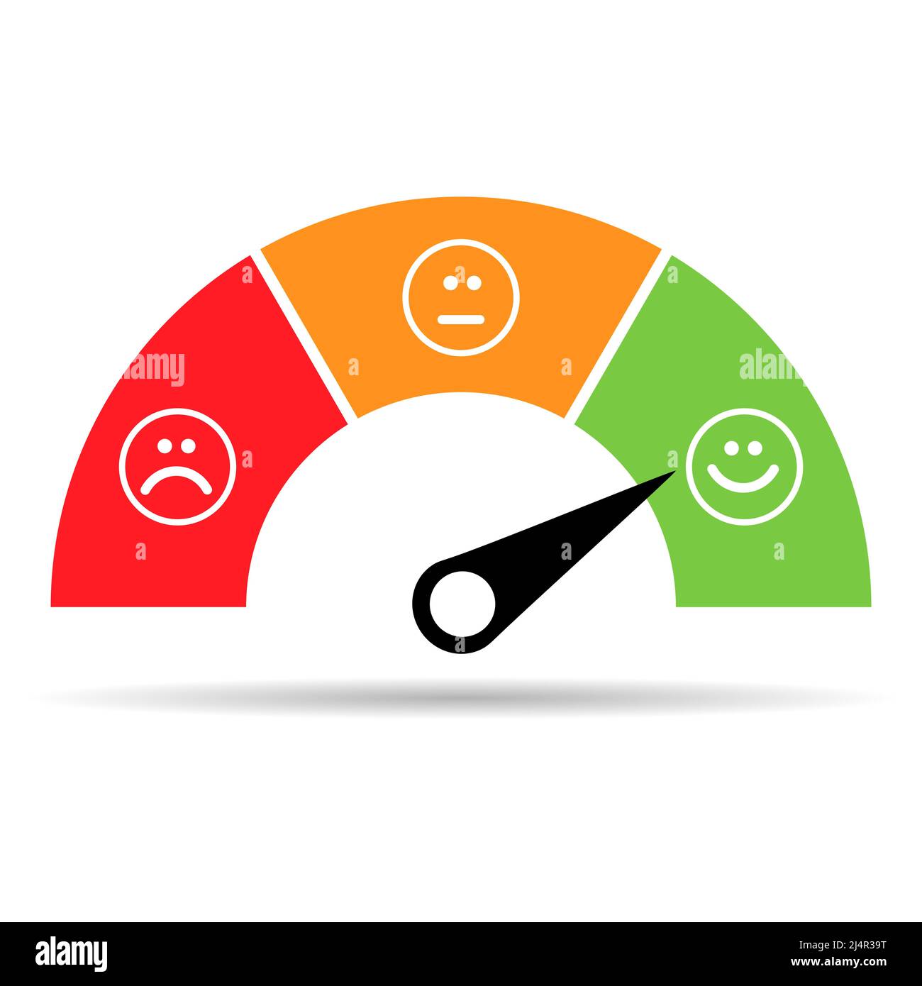 Customer satisfaction meter shadow icon, graph rating measure business ...