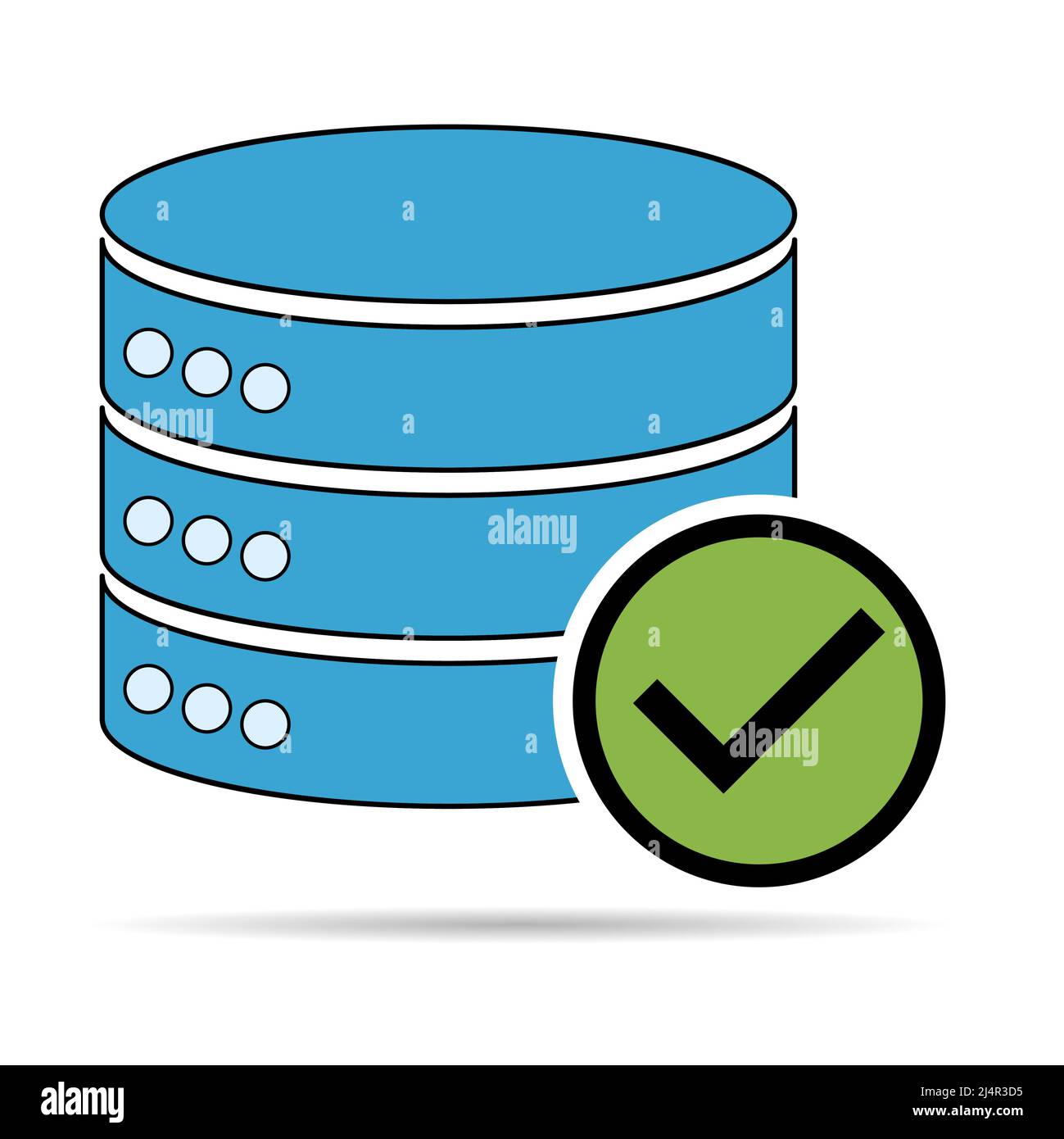 Database Storage Icon With Shadow Internet Network Server Cloud Data Symbol Connection System