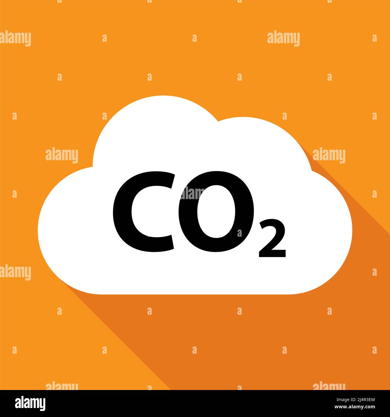 CO2 reduce cloud icon shadow, clean global emission, environment eco ...