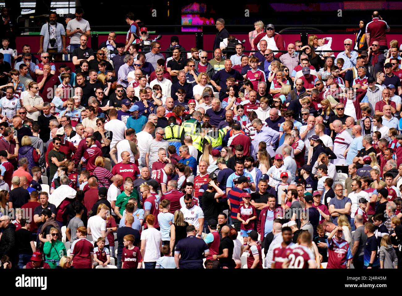 Play is stopped for a medical emergency in the stands during the ...