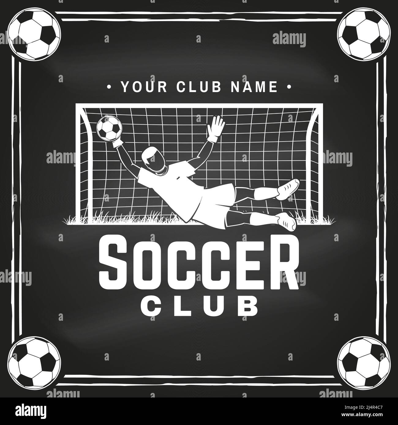 Soccer, football club badge design on chalkboard. Vector illustration ...