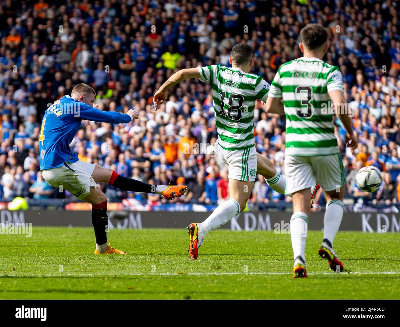 Hampden Park, Gasgow, UK. 17th Apr, 2022. Scottish Cup semi-final, Celtic versus Rangers: John ...