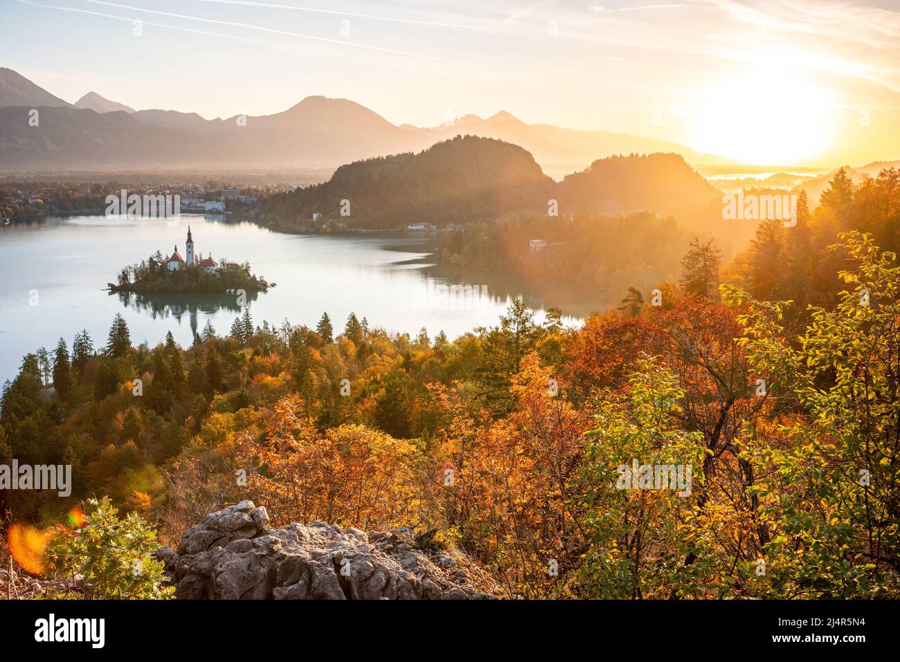 The silence of the ancient cities of Europe. Panoramic morning view of ...