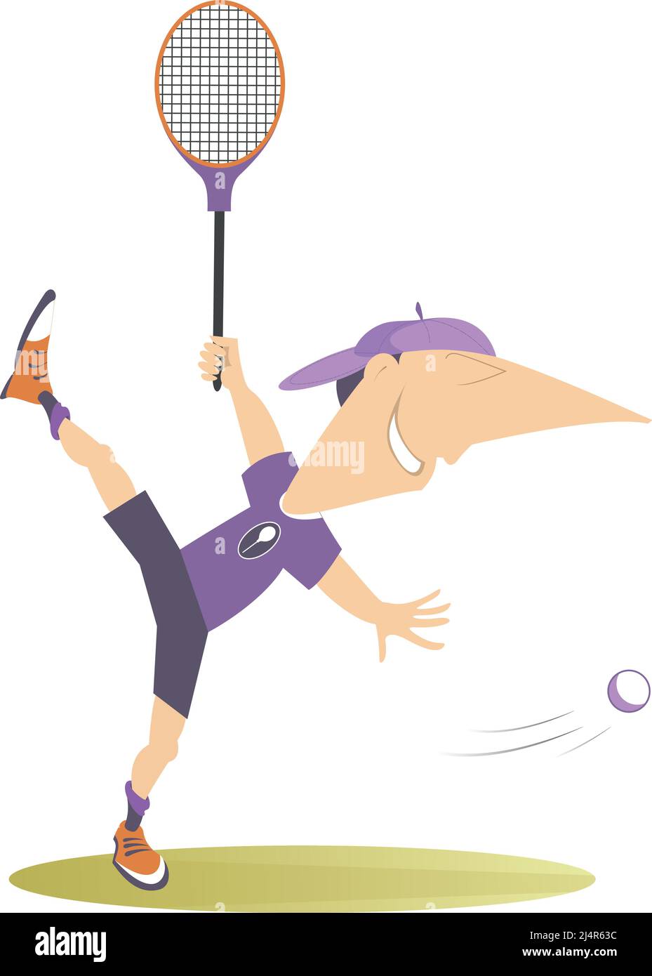 Cartoon man playing tennis isolated illustration. Smiling young woman ...