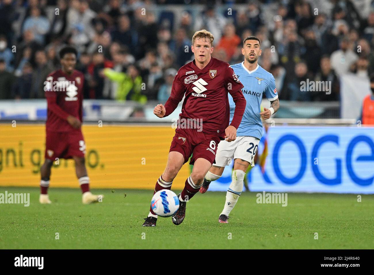 Italy. 16th Apr, 2022. David Zima of FC Torino and Mattia Zaccagni of ...