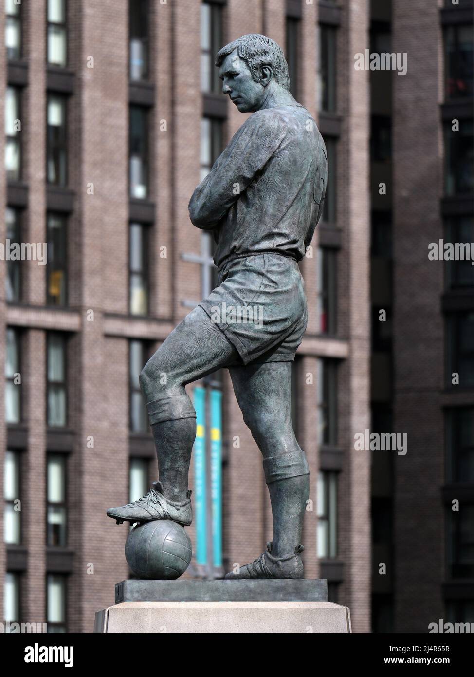 Statue of former England and West Ham United player Bobby Moore outside ...