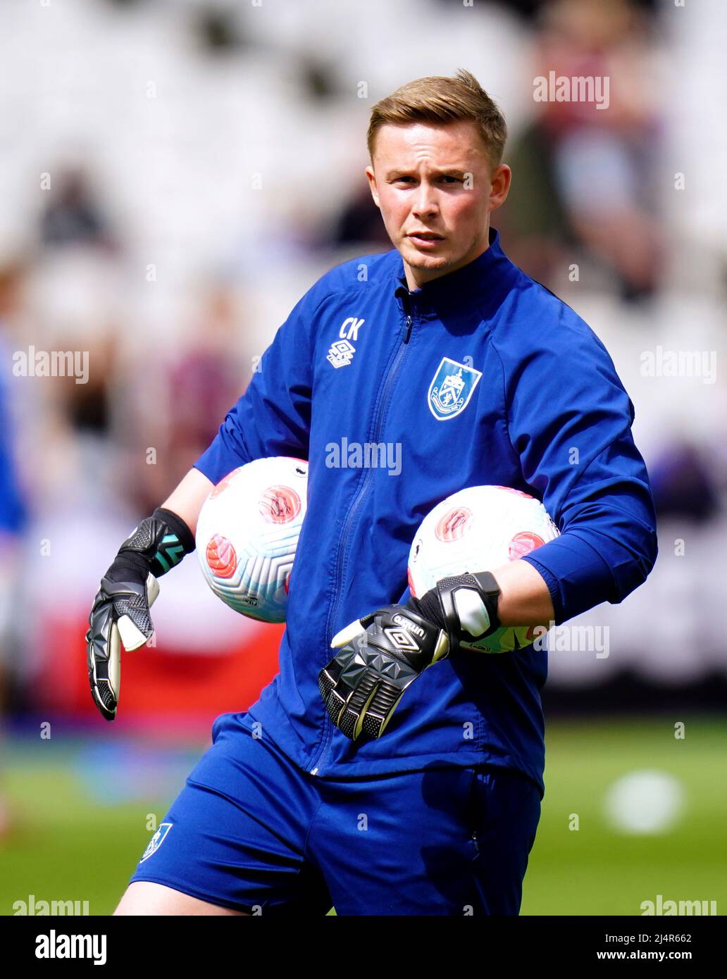 Burnley U23's goalkeeping coach Connor King ahead of the Premier League ...