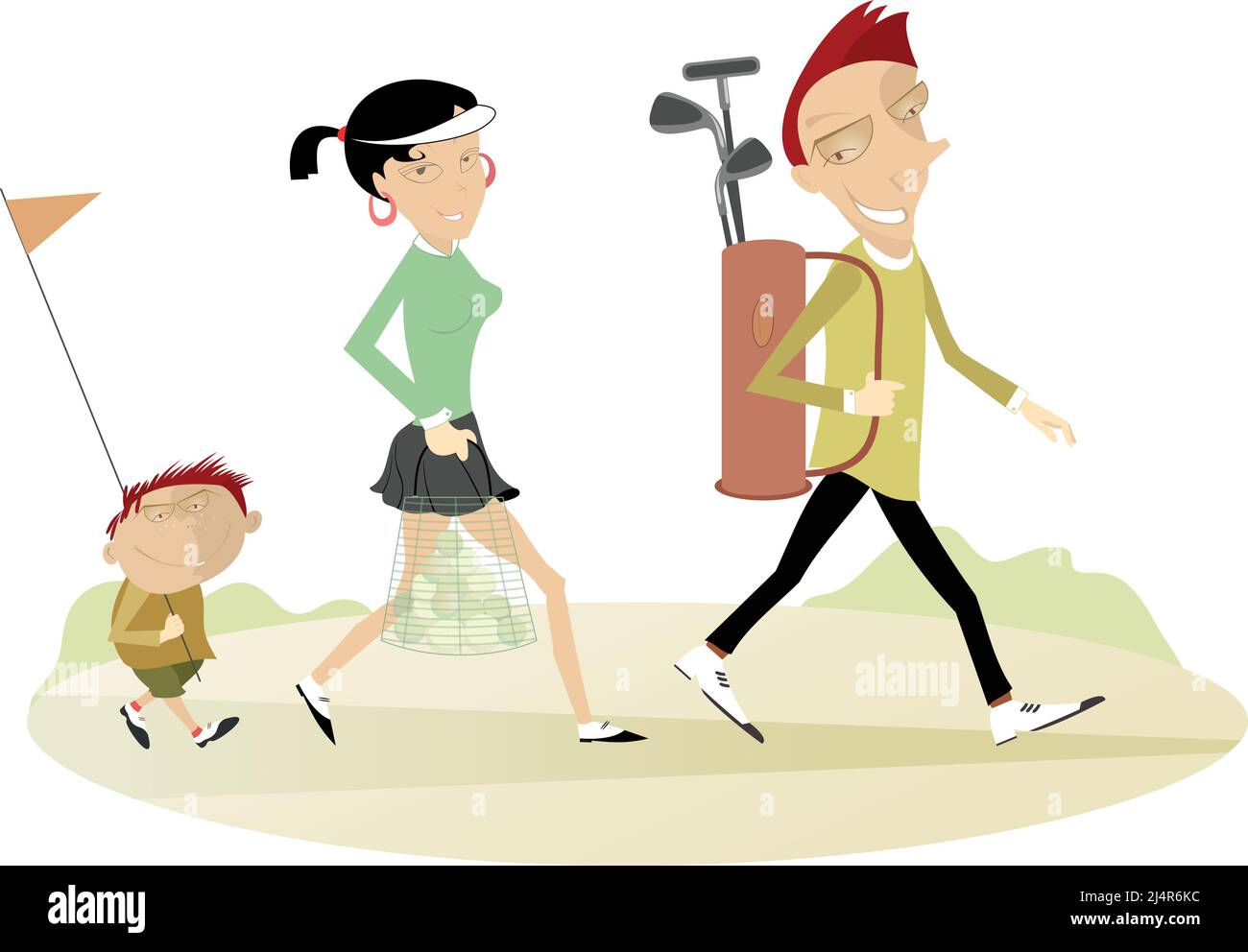 Cartoon family are going to play golf Stock Vector Image & Art - Alamy