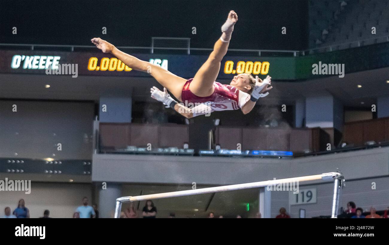 The University of Oklahoma's Katherine Levasseur sails over the high ...