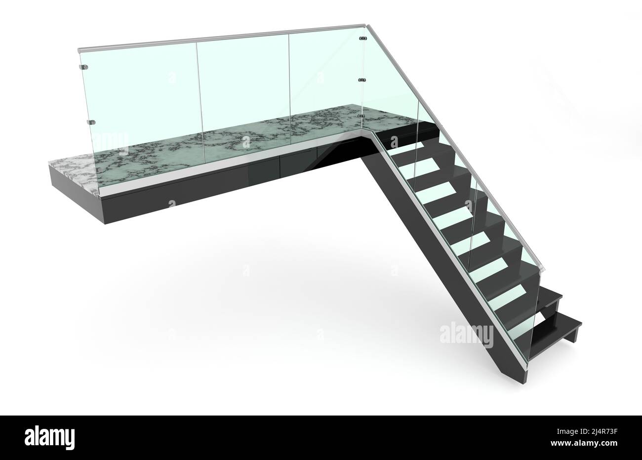 House stairs railing Cut Out Stock Images & Pictures - Alamy