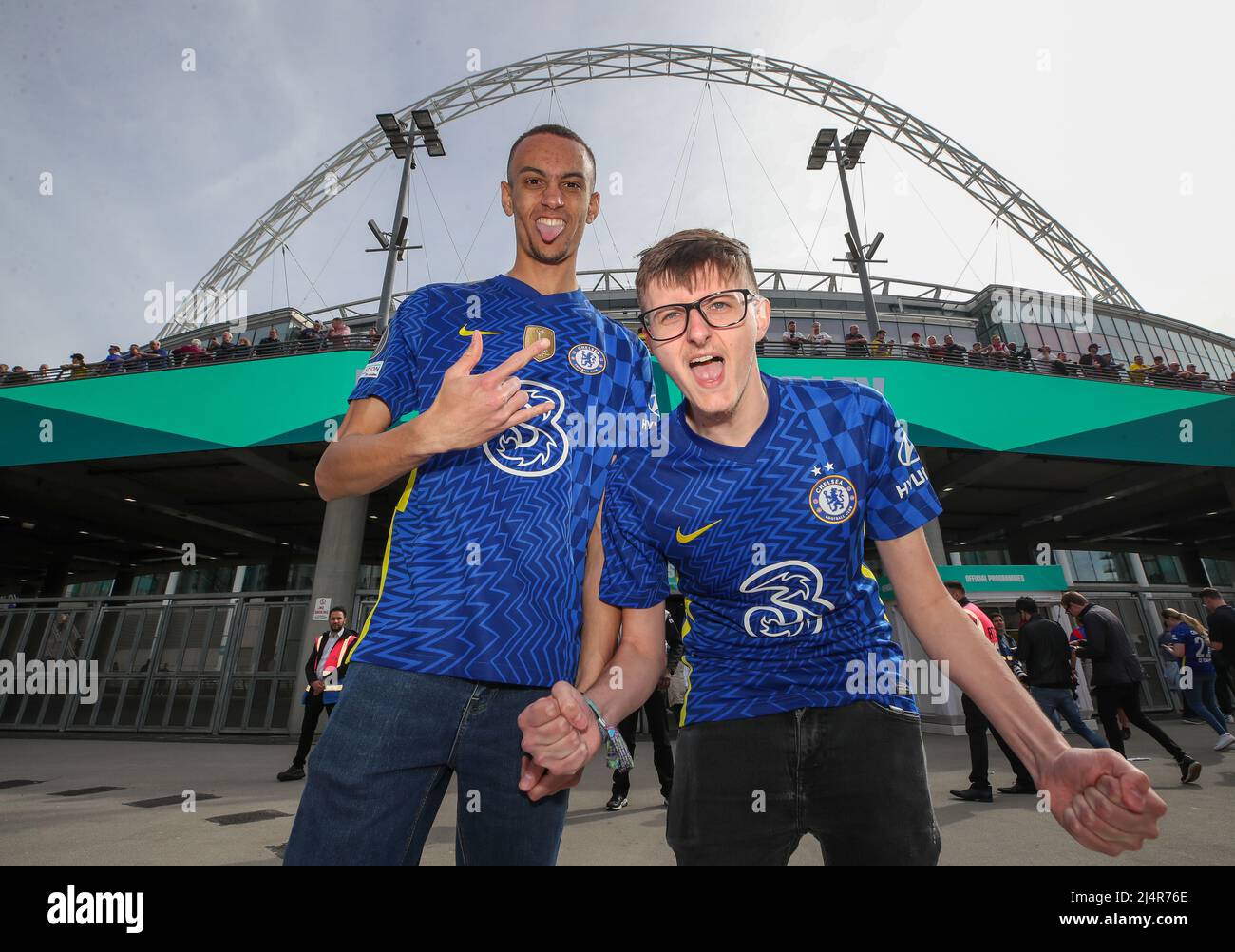 Chelsea fans outside the ground ahead of the Emirates FA Cup semi final ...