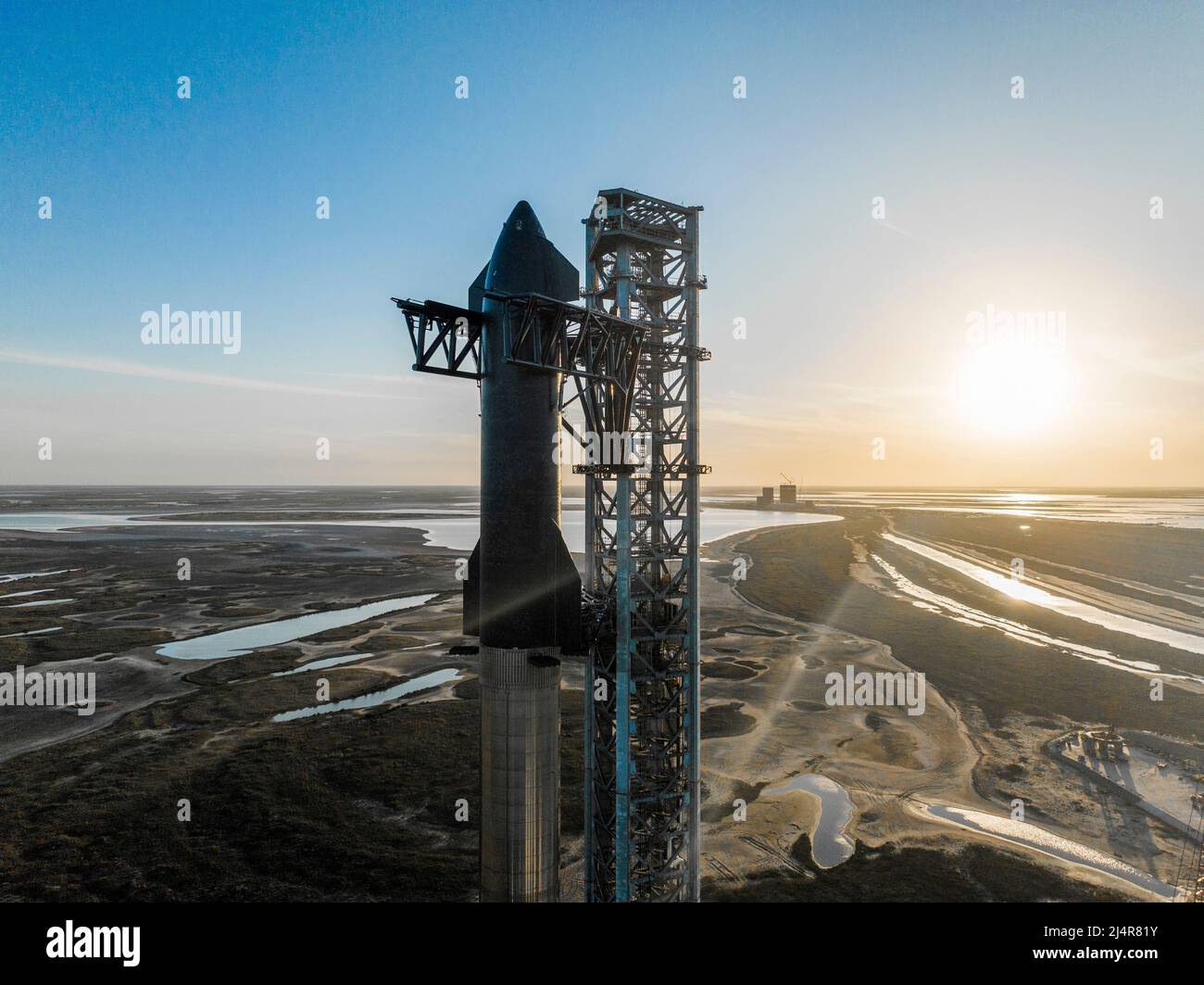 CAPE CANAVERAL, FLORIDA, USA - 16 March 2022 - Aerial view of Starship ...