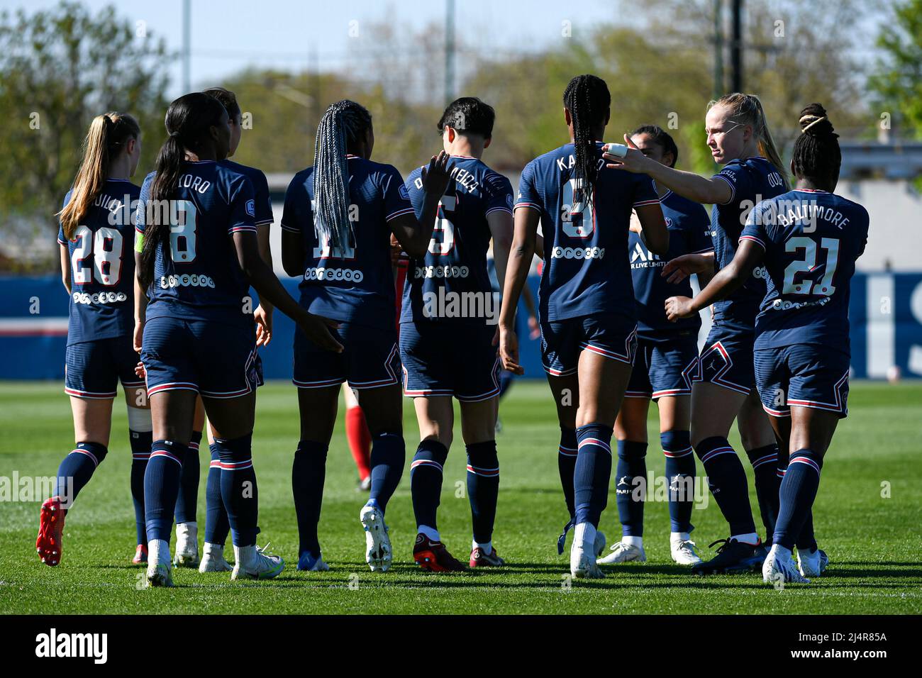 Team's players of PSG during the Women's French championship D1 Arkema ...