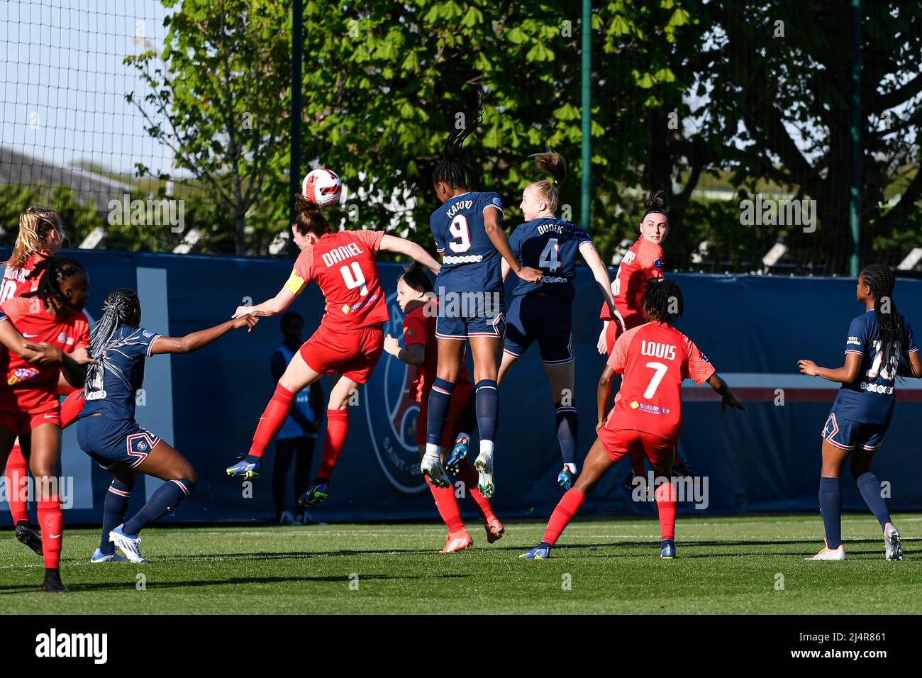 Marie-Antoinette Katoto of PSG scoring a goal during the Women's French ...