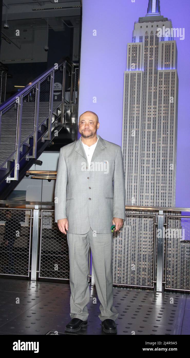 April 15, 22, 2022.Butch Huskey attend the Empire State lighting ...