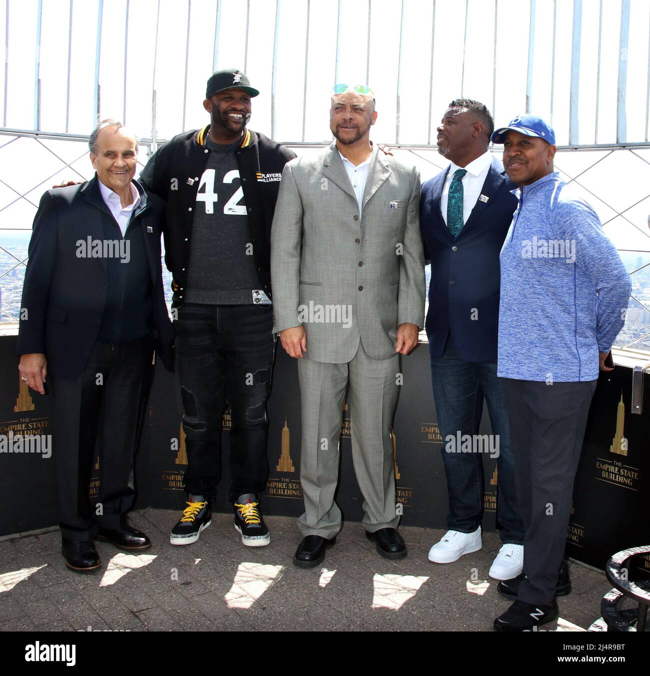 April 15, 22, 2022. Joe Torre CC Sabathia, Butch Huskey, Ken Griffey Jr ...