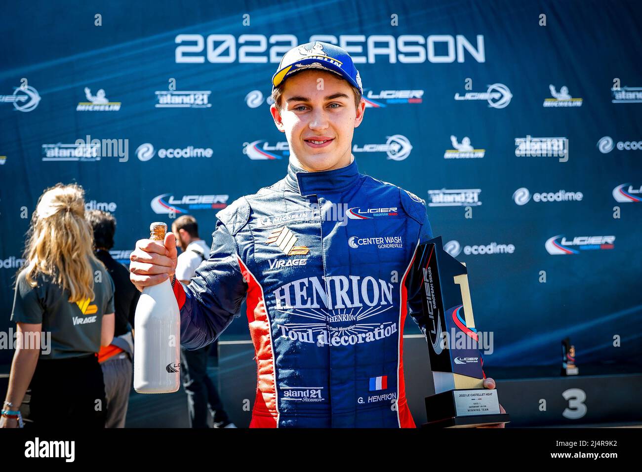 HENRION Gillian (fra), Team Virage, Ligier JS P4, portrait Podium Race ...