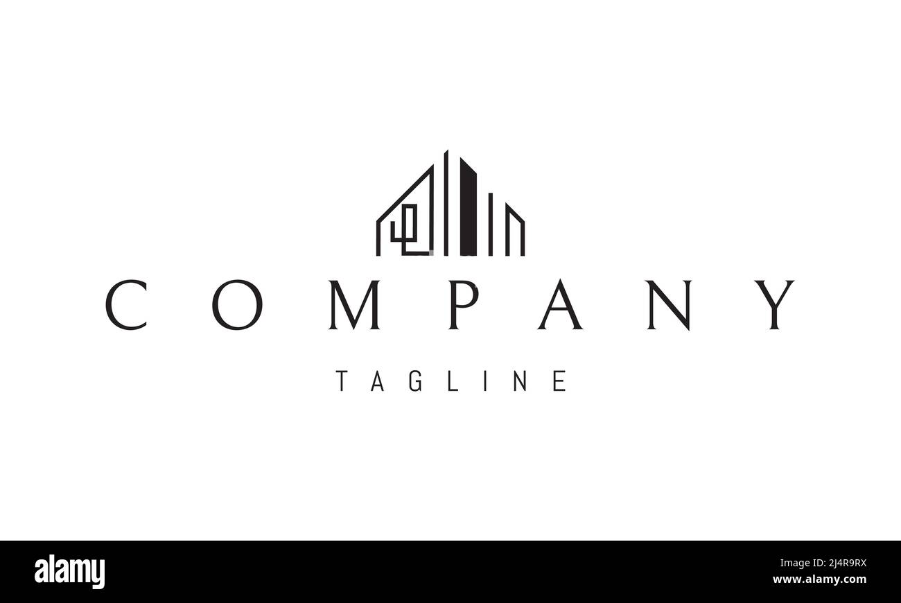 Vector logo on which an abstract image of a modern architectural ...