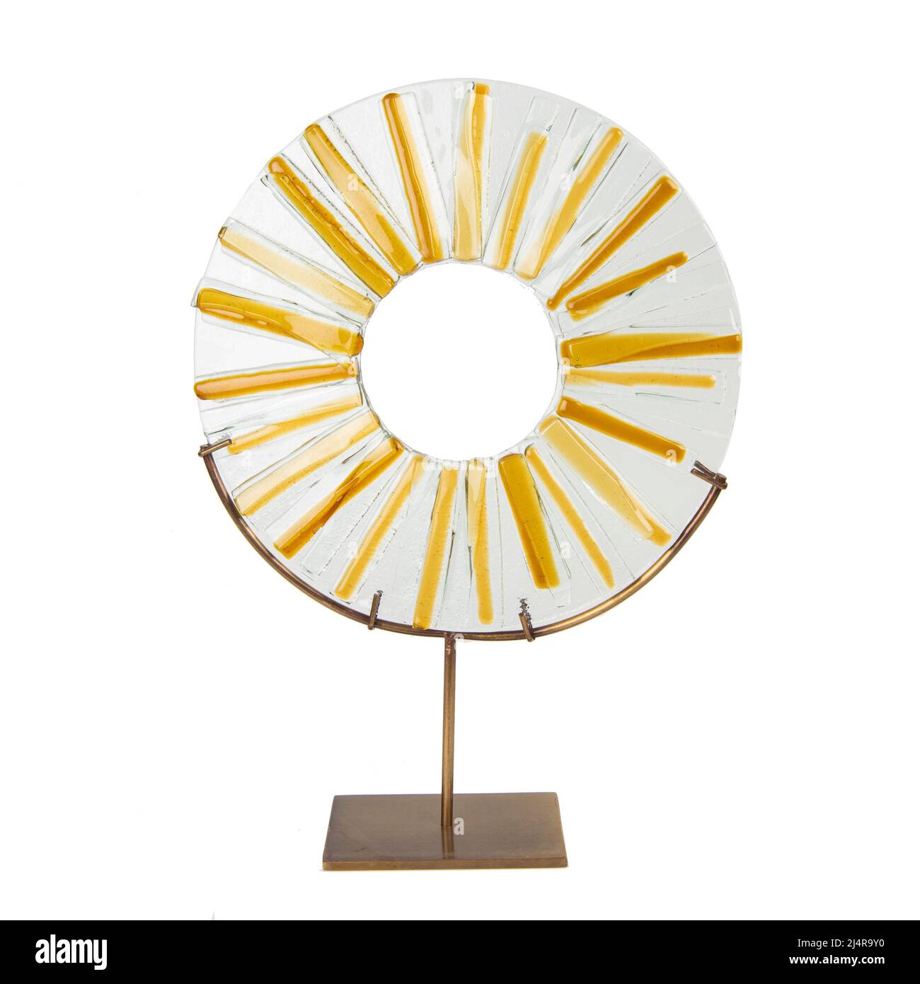 abstract glass sun figure luxury living room accessory isolated on ...