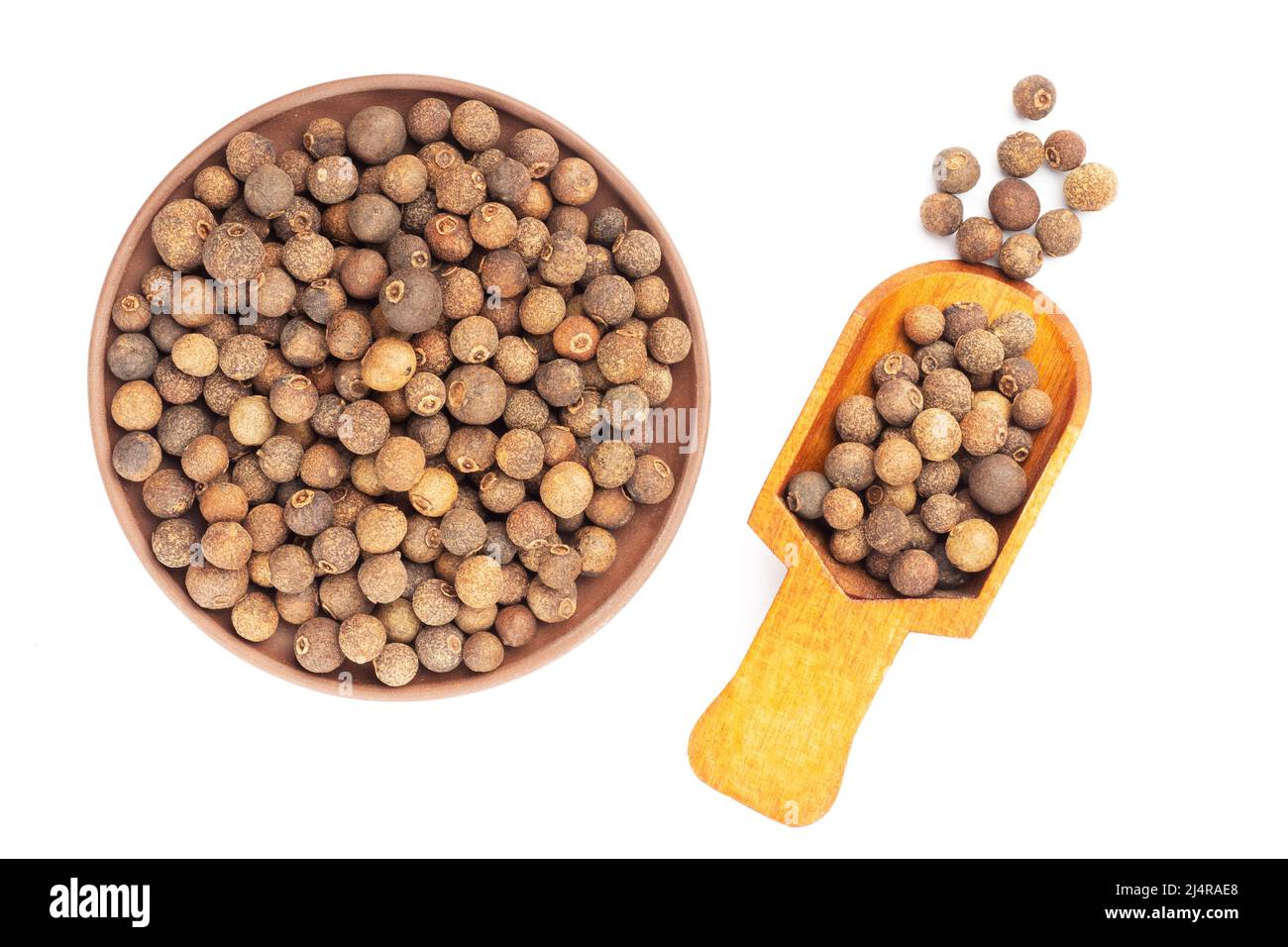 Spice Allspice (Jamaica pepper, Pimento) in wooden scoop diagonally ...