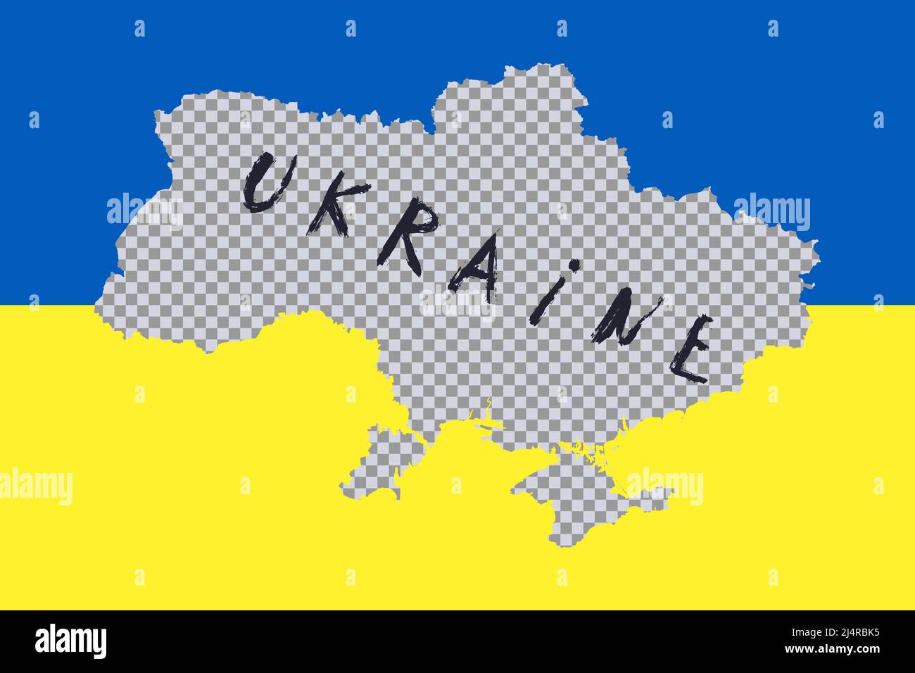 Flag of Ukraine, European state. Blue and yellow stripes, transparent ...