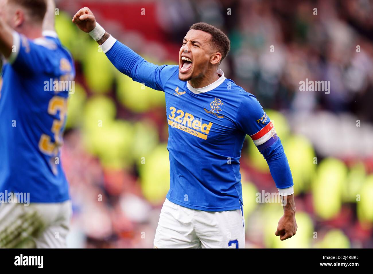 Ranger's Calvin Bassey celebrates victory after the final whistle in ...