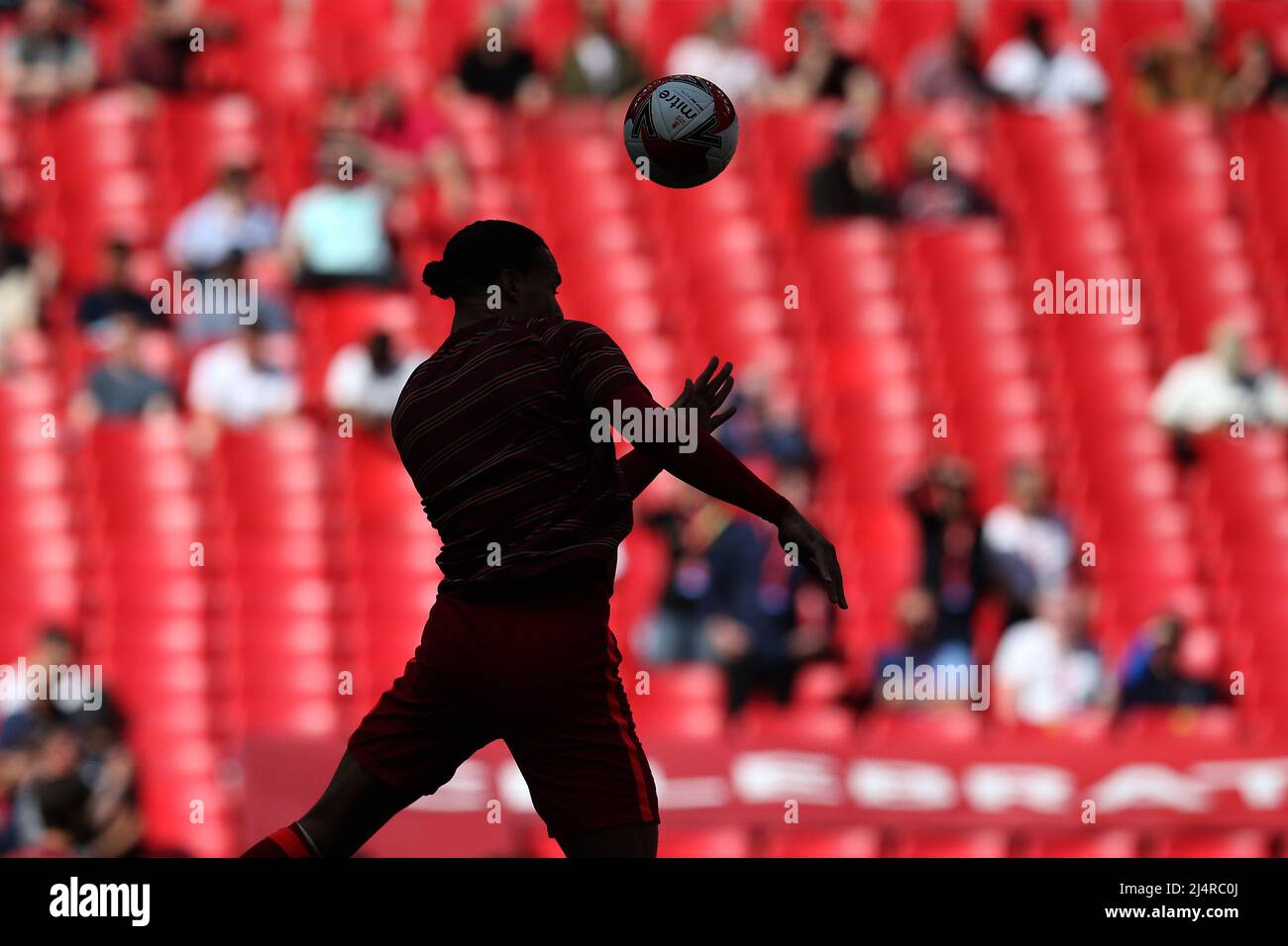 London, UK. 16th Apr, 2022. A silhouette of Virgil Van Dijk of ...