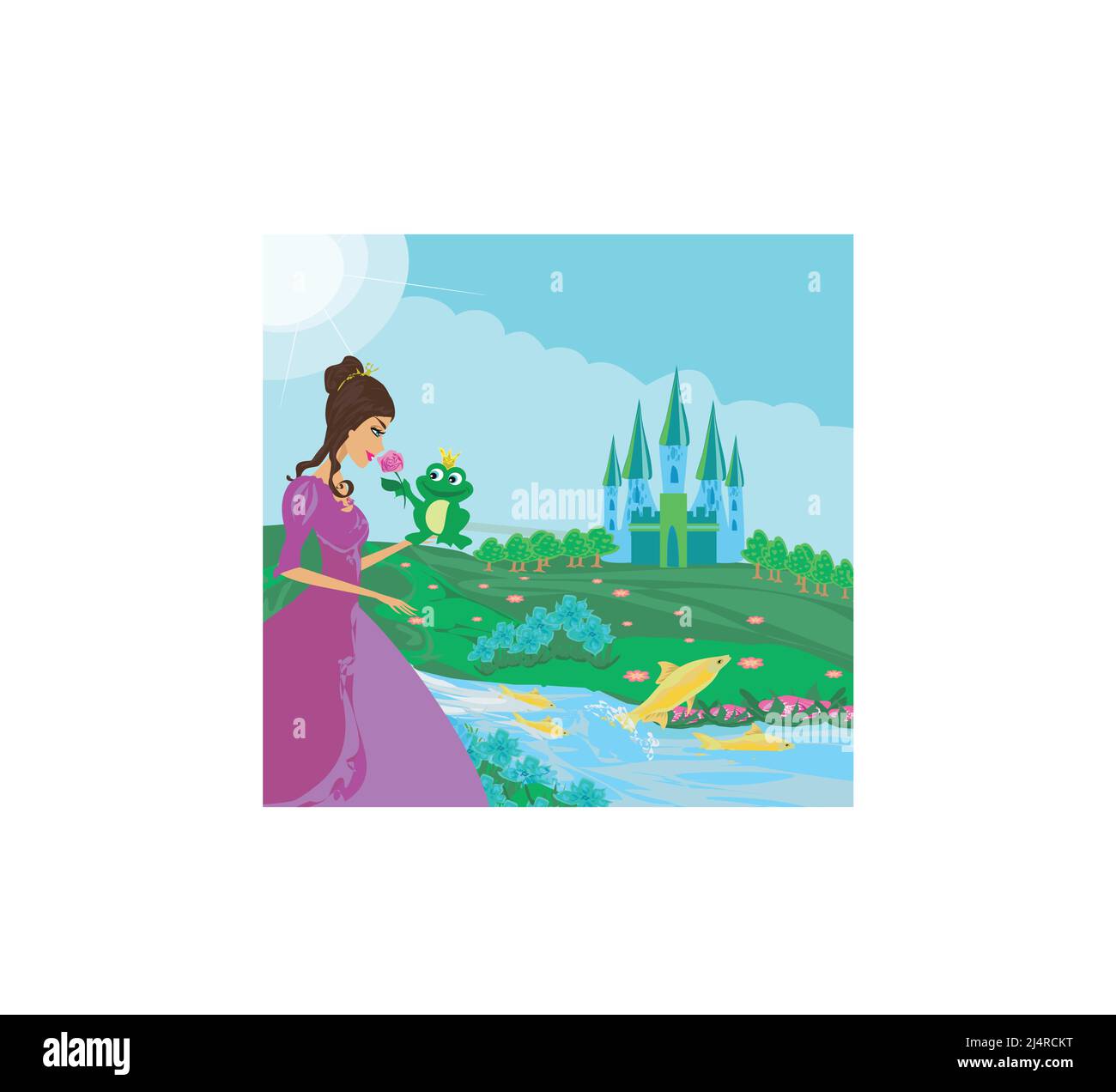 Young frog lake Stock Vector Images - Alamy