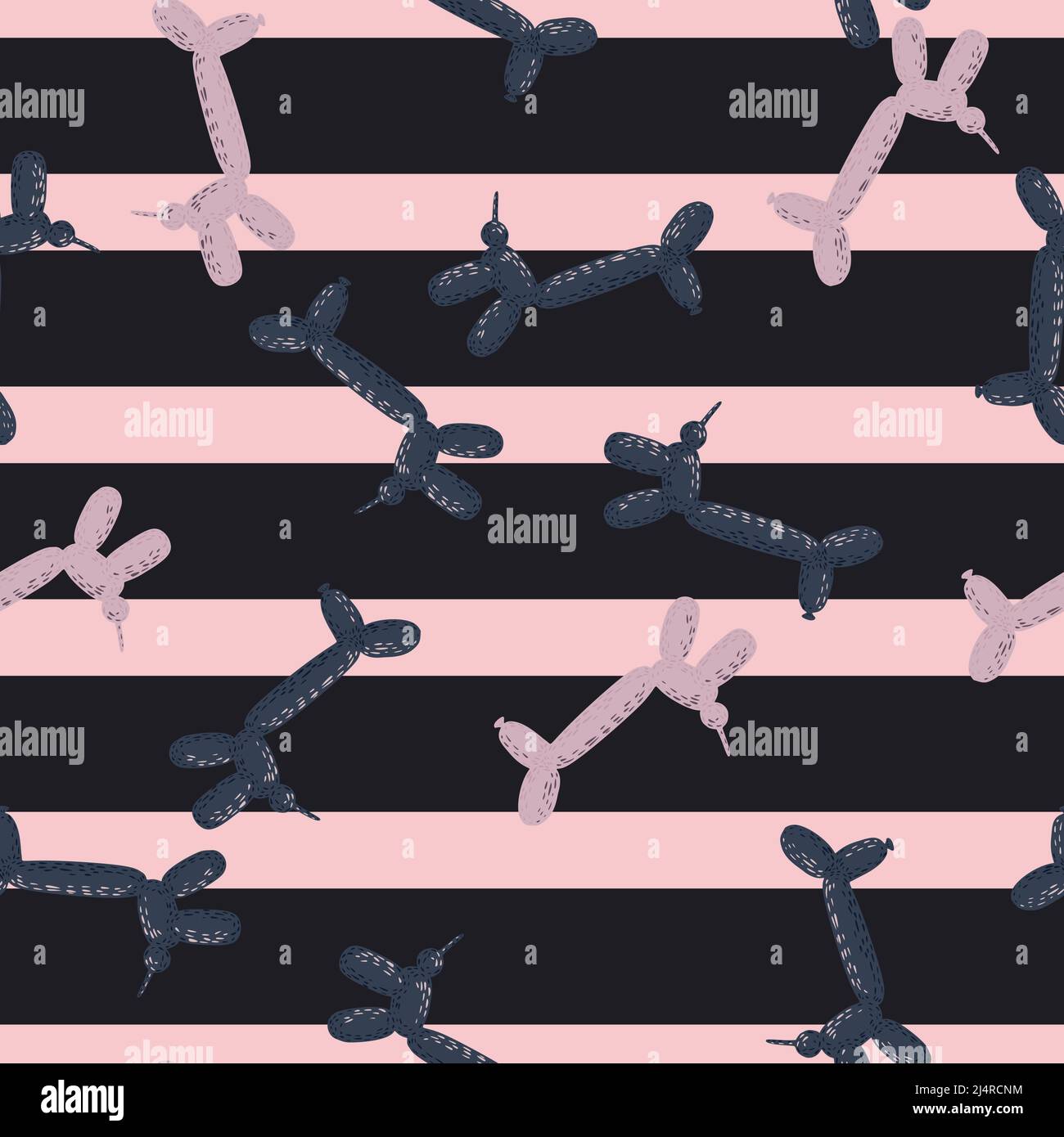 Seamless pattern balloon dogs. Background of circus bubble animal in ...