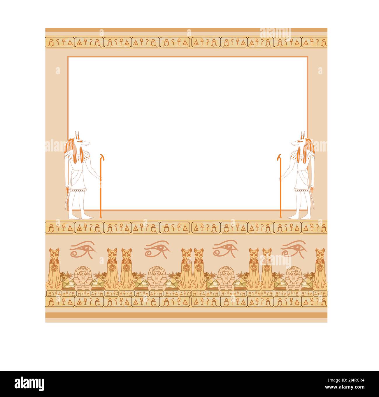 vintage card with frame and Egyptian accents Stock Vector Image & Art ...