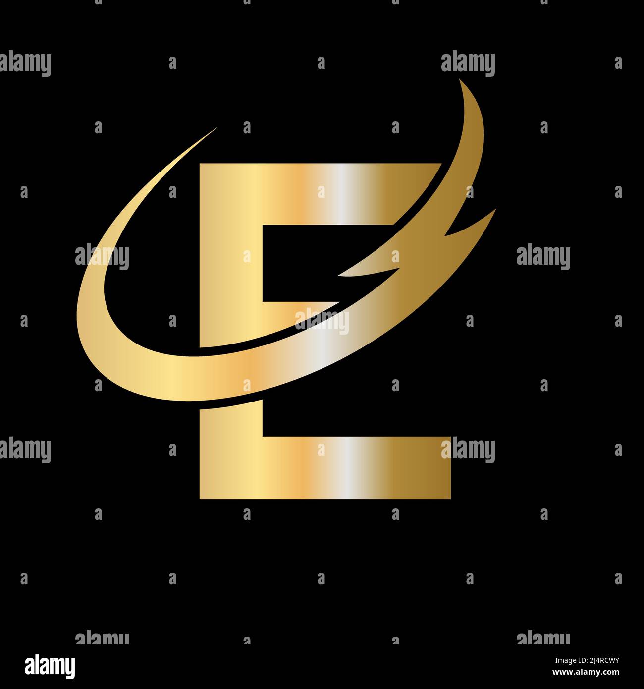 Initial E letter logo with creative modern business typography vector ...