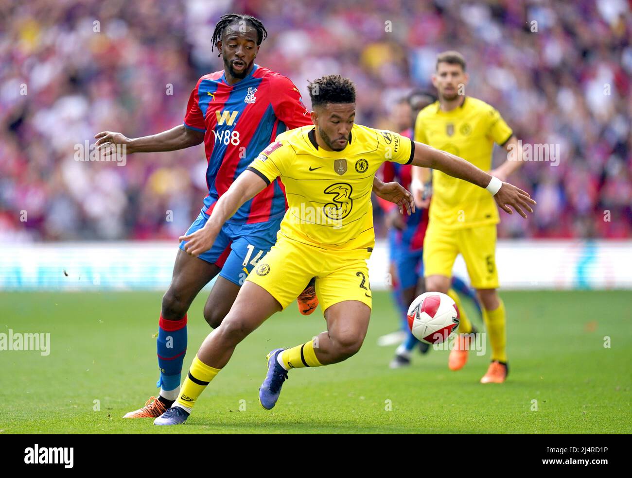 Chelsea’s Reece James turns away from Crystal Palace's Jean-Philippe ...