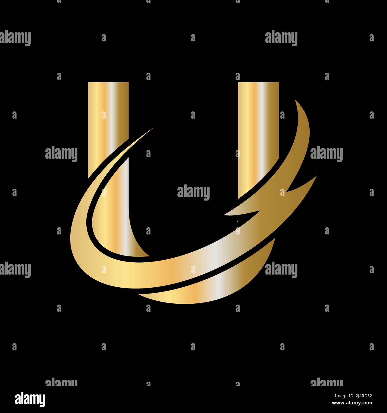 Initial U letter logo with creative modern business typography vector ...