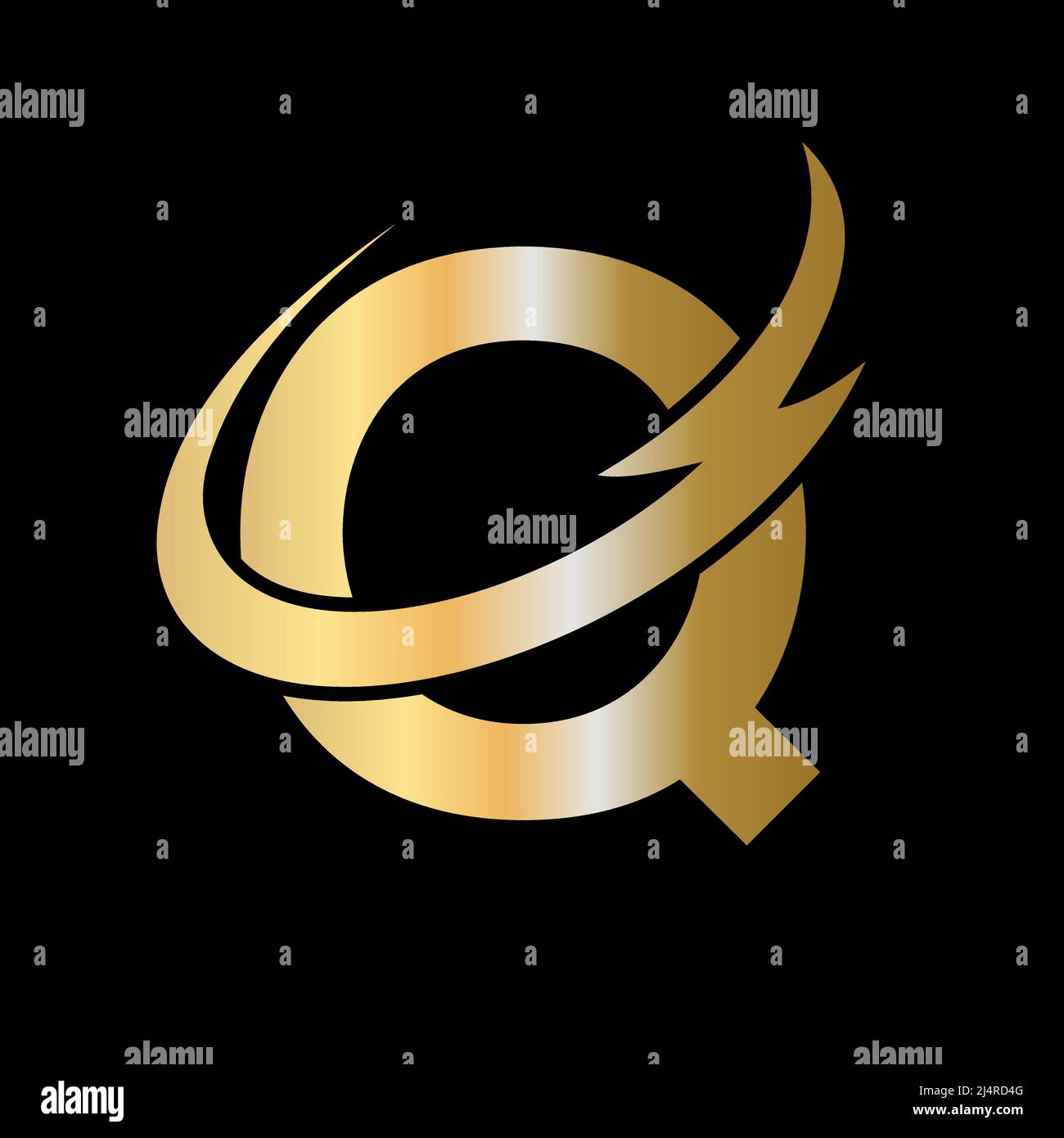 Initial Q letter logo with creative modern business typography vector ...