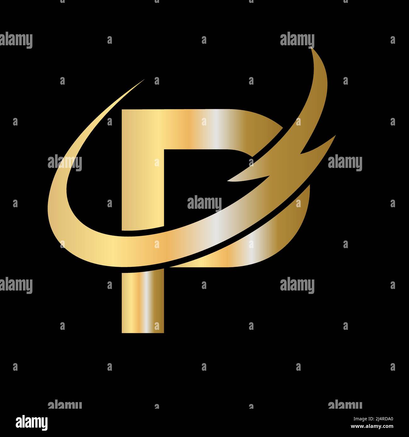 Initial P letter logo with creative modern business typography vector ...