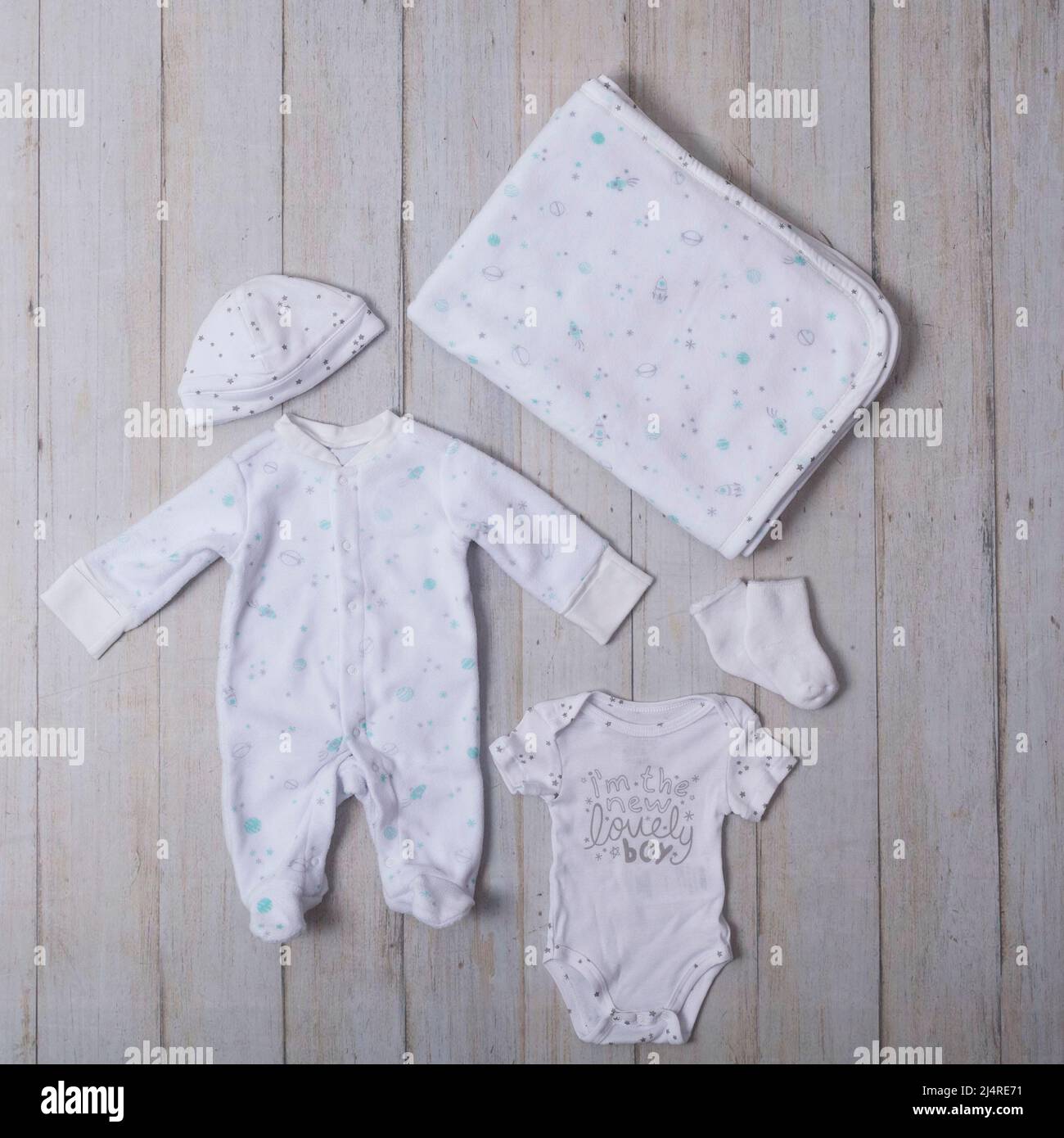 Fashion for kids - newborn baby clothes set Stock Photo - Alamy