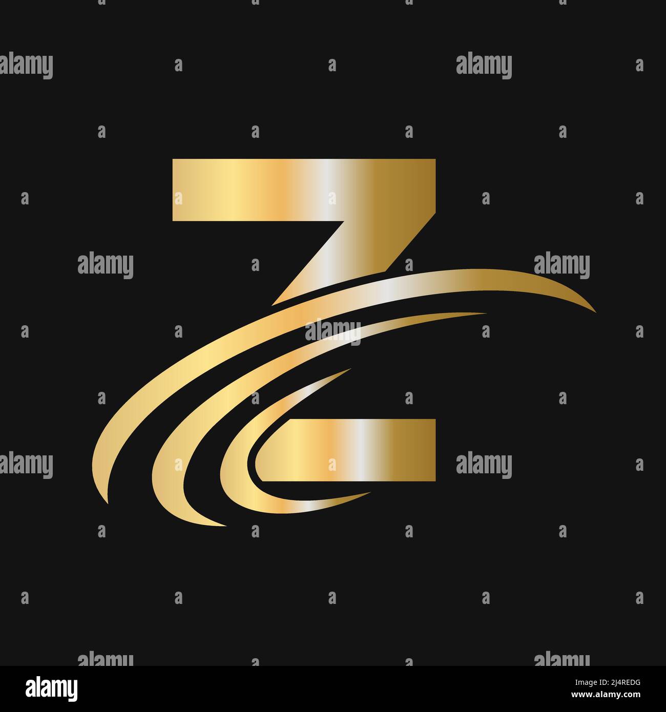 Initial letter Z logo design with swoosh sign. Z logotype based ...