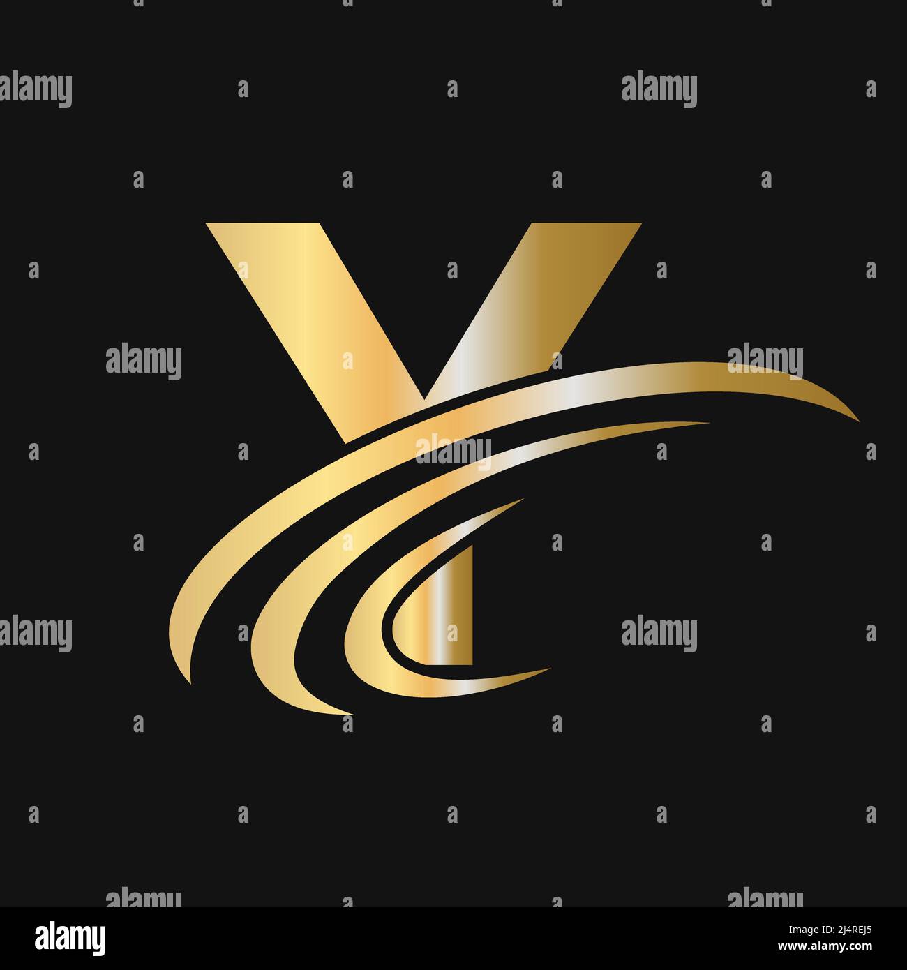 Initial letter Y logo design with swoosh sign. Y logotype based ...