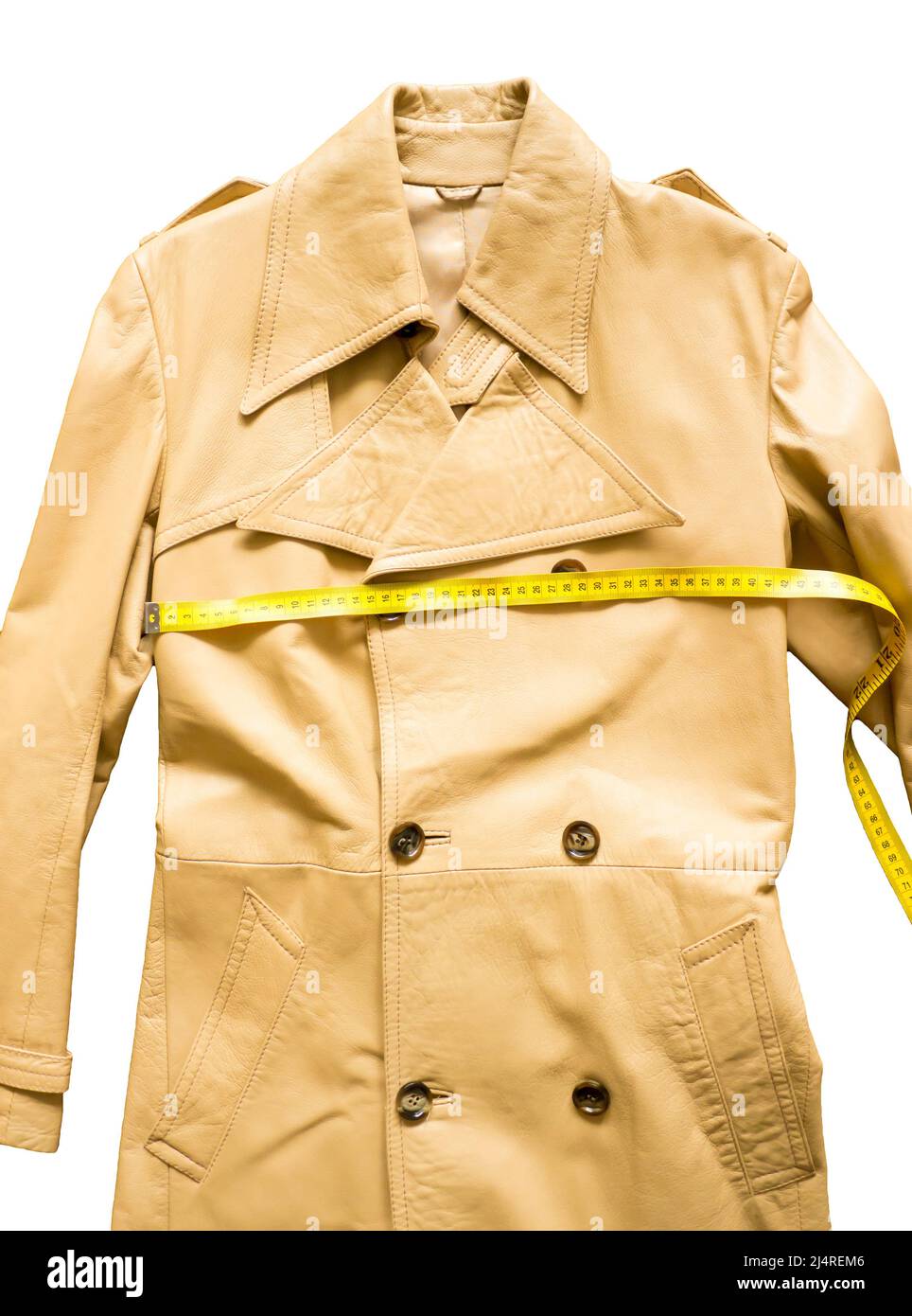 Men's beige leather coat Stock Photo - Alamy