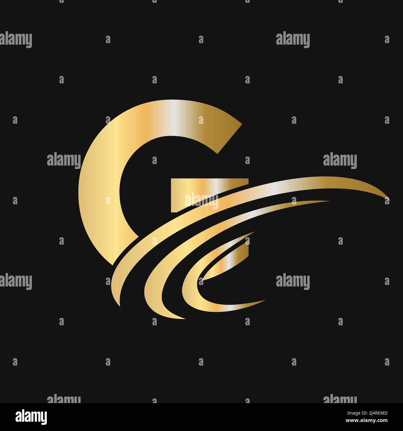 Initial letter G logo design with swoosh sign. G logotype based ...
