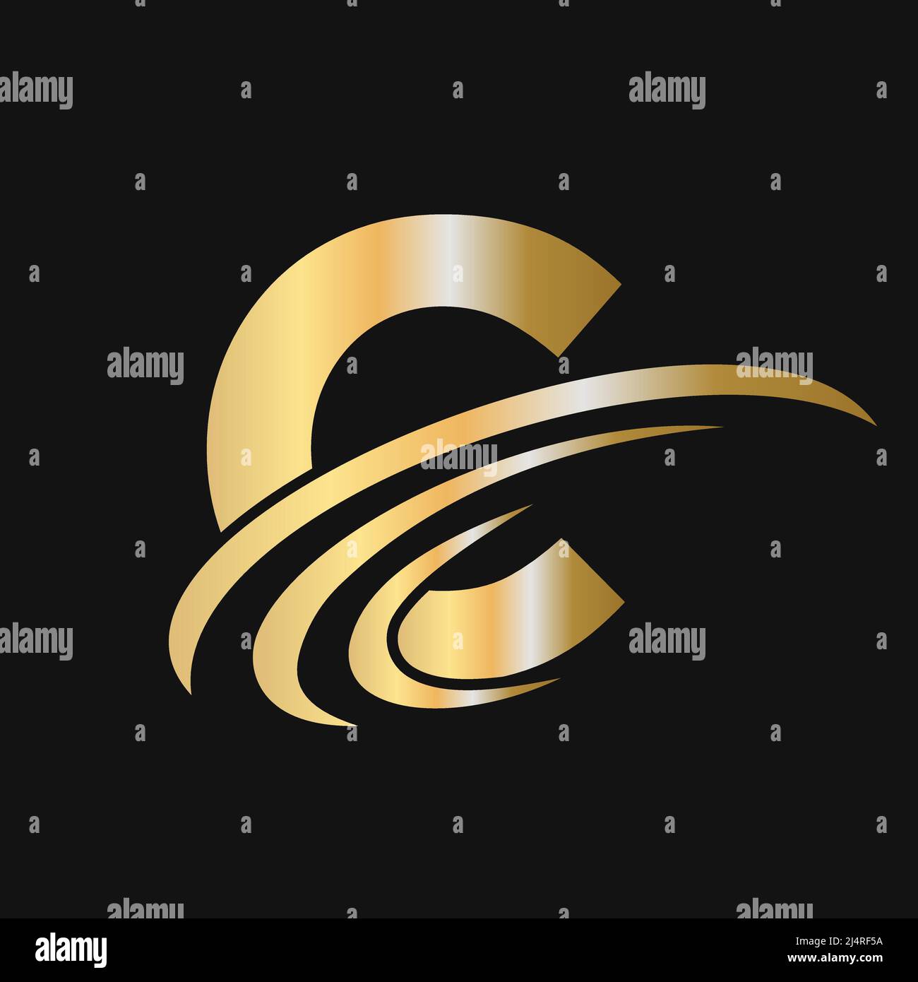 Initial letter C logo design with swoosh sign. C logotype based ...