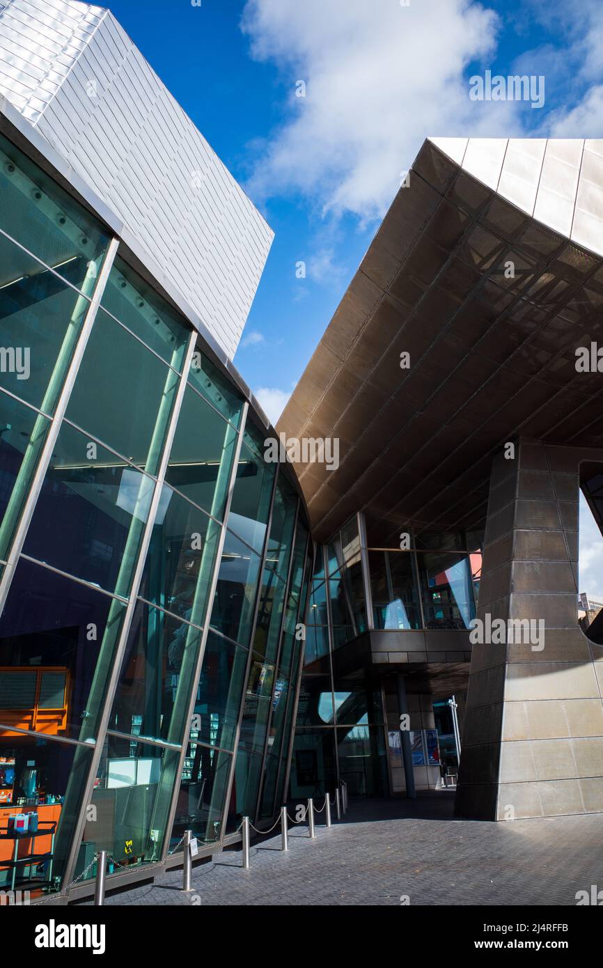 Manchester UK April 09, 2022 The Lowry theater building salford quays ...