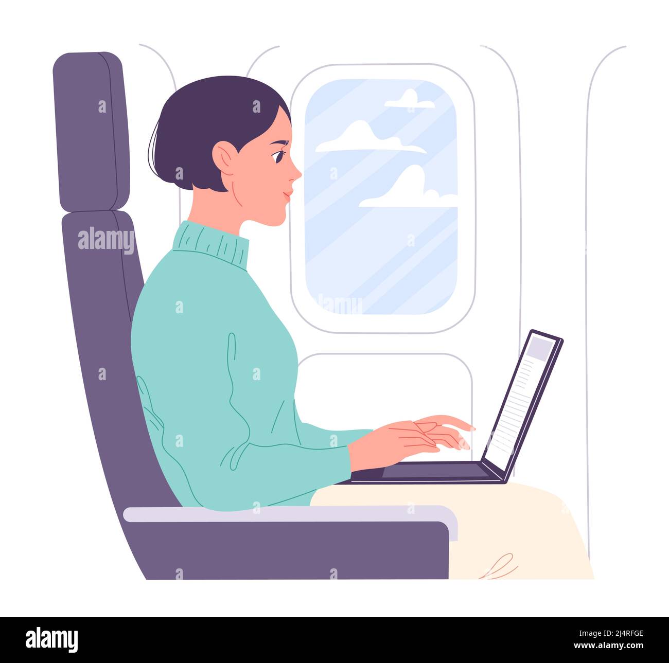 Working in plane Stock Vector Images - Alamy