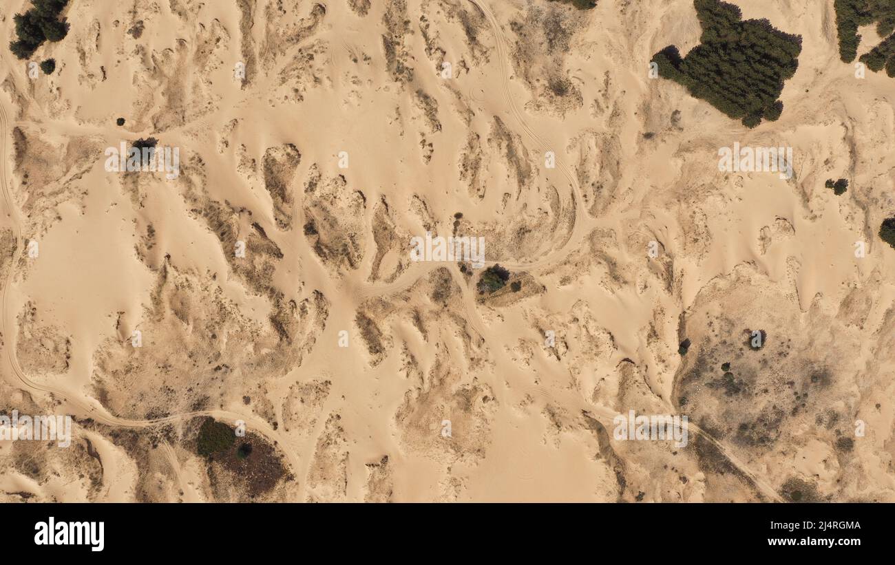 Aerial View of the Textures and Patterns of the Desert Sands. Beautiful ...